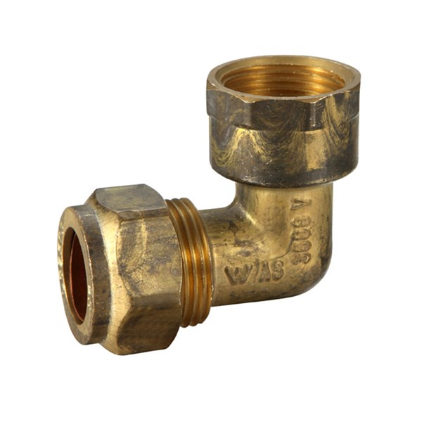 Copper Compression Elbow Olive Brass C x FI | Forge Plumbing Australia